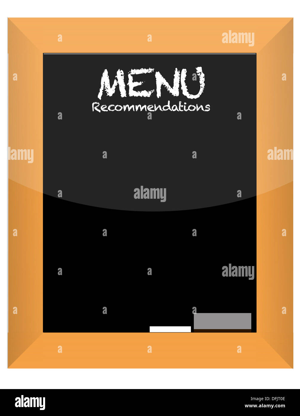 menu recommendations on blackboard with frame illustration design Stock ...