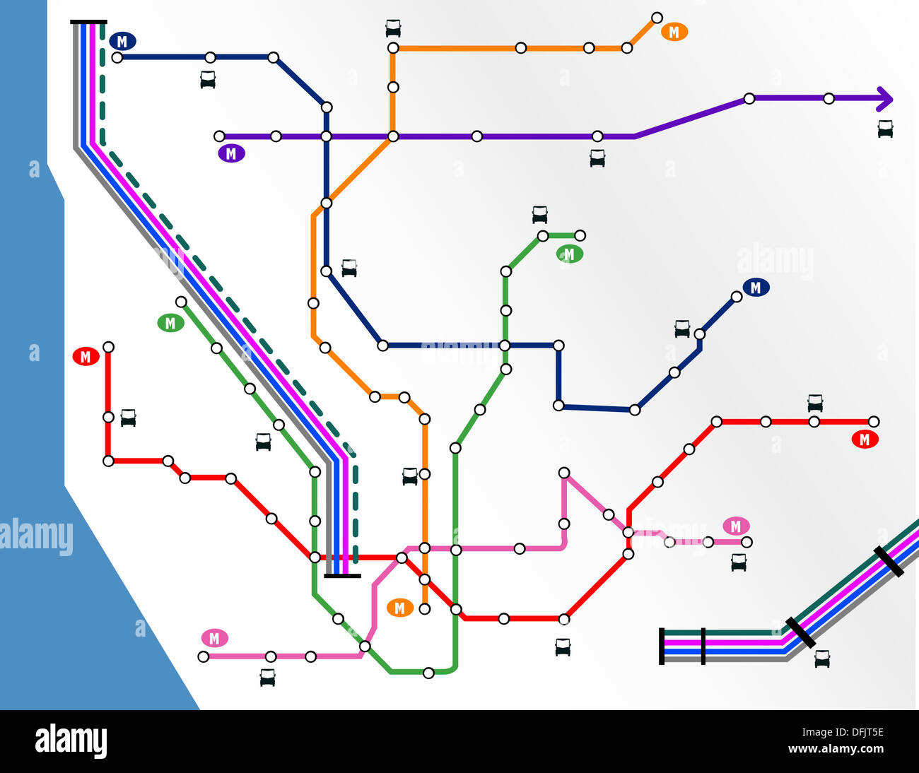 Color coded metro map hi-res stock photography and images - Alamy