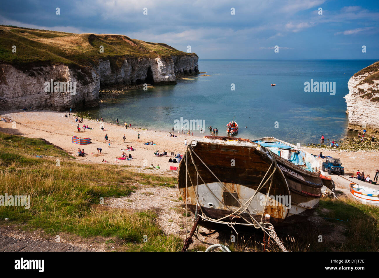 North Landing, Flamborough Head, on the East coast of England. Famous ...