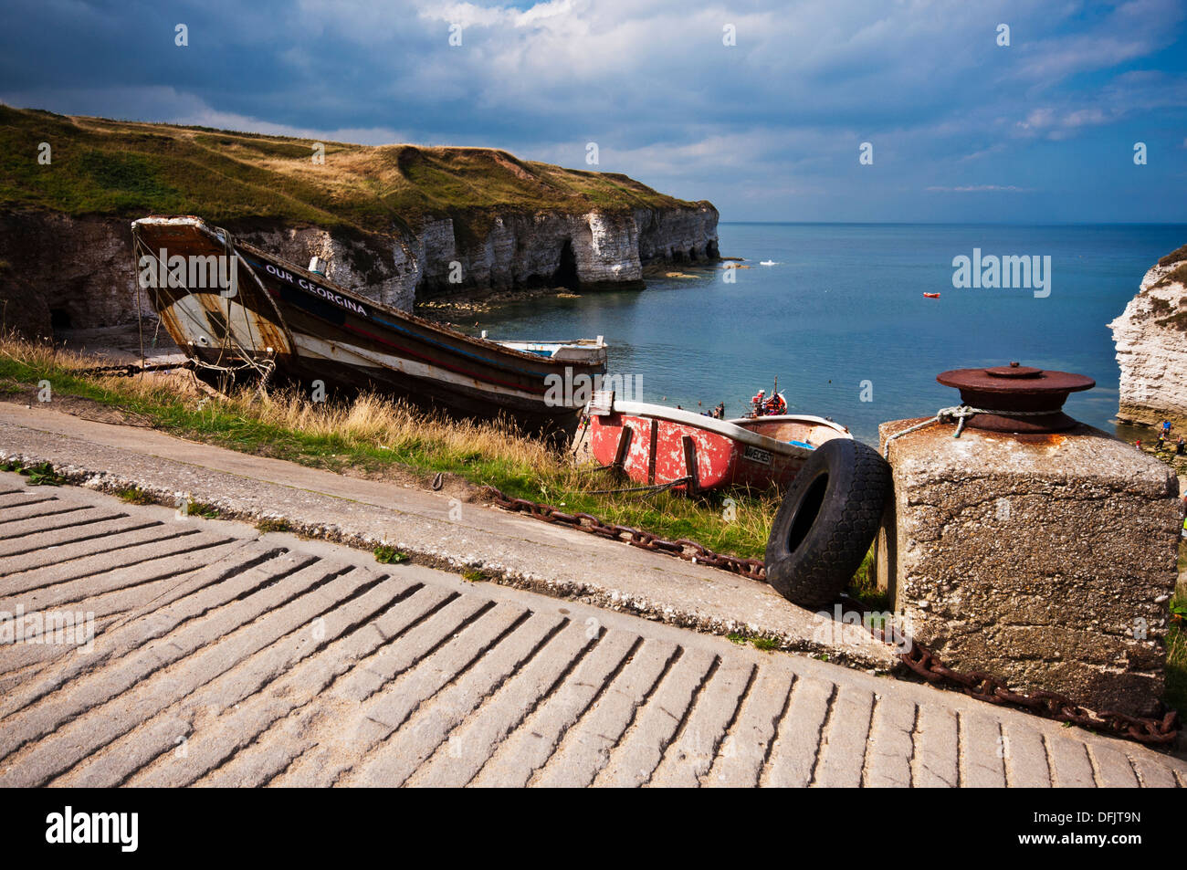 North Landing, Flamborough Head, on the East coast of England. Famous ...