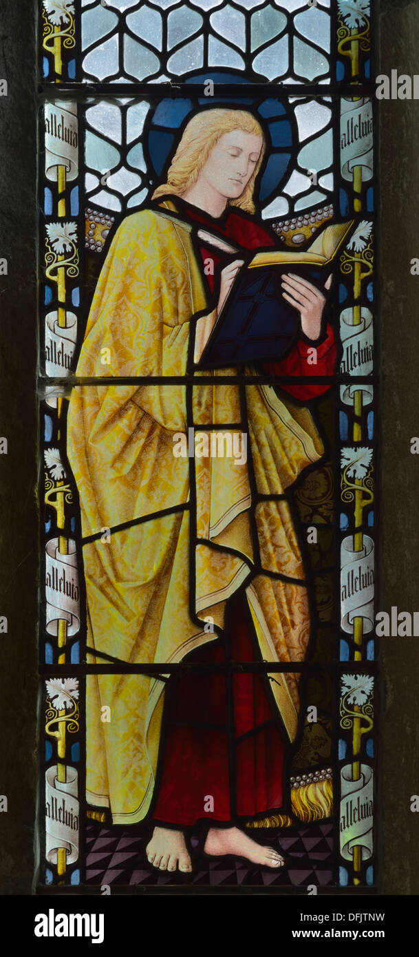 Saint John, detail of South aisle window. Church of Saint Michael and ...