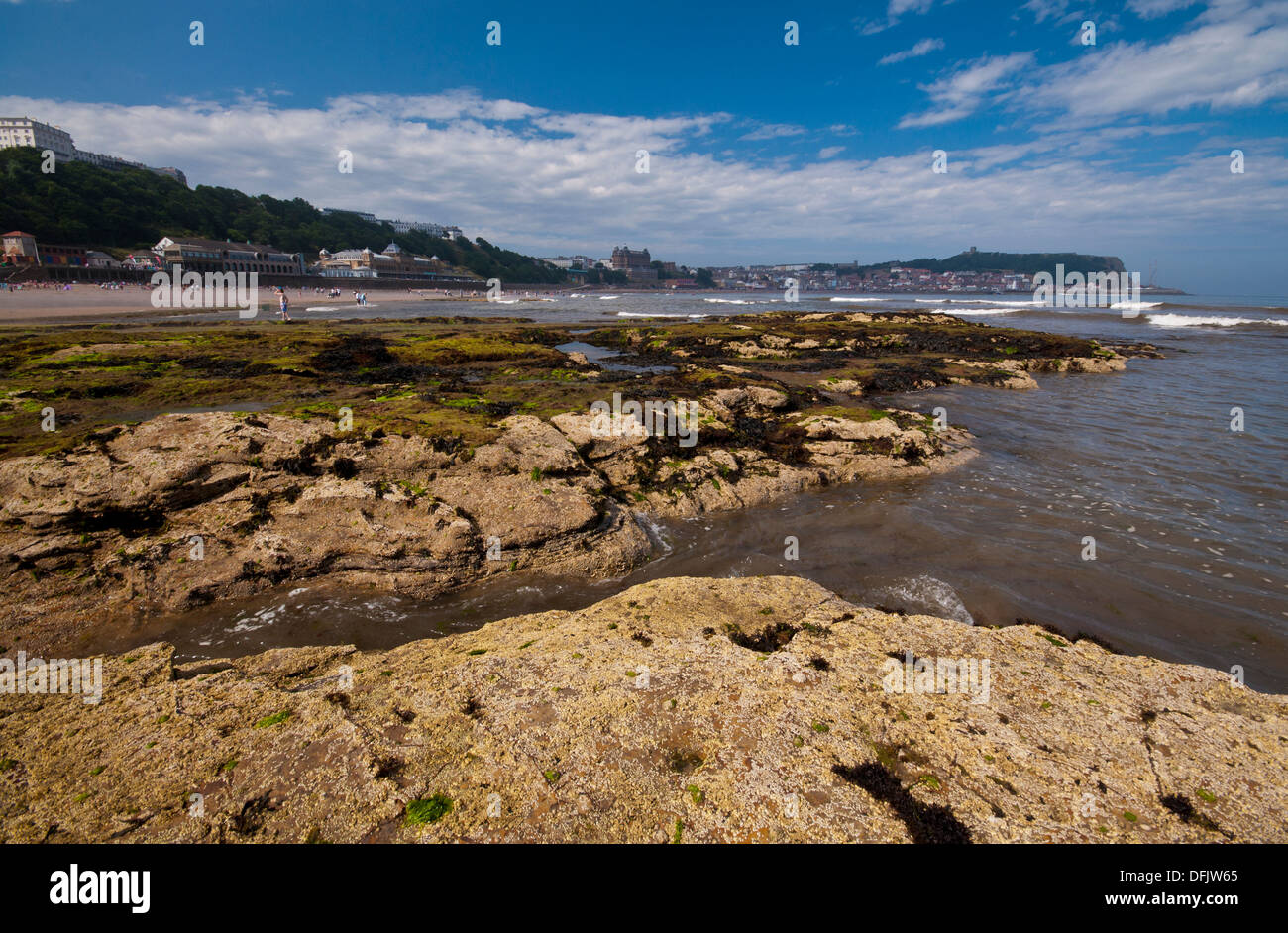 Scarborough south bay and rock pools on the North Yorkshire Coast Stock ...