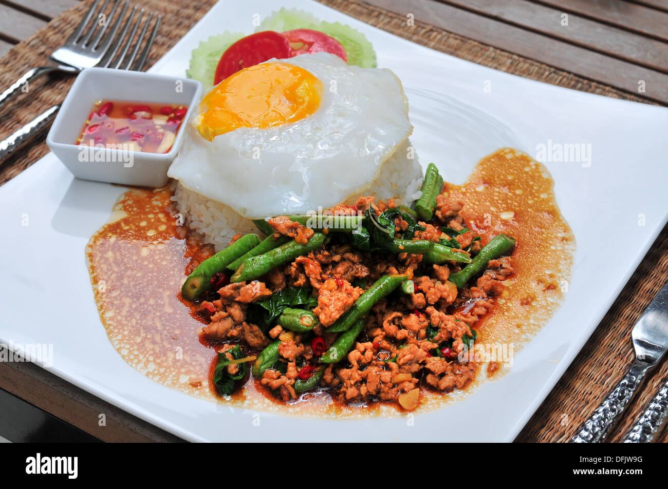 Taste of Thailand - Stir fried minced Pork with Sweet Basil (Pad ...