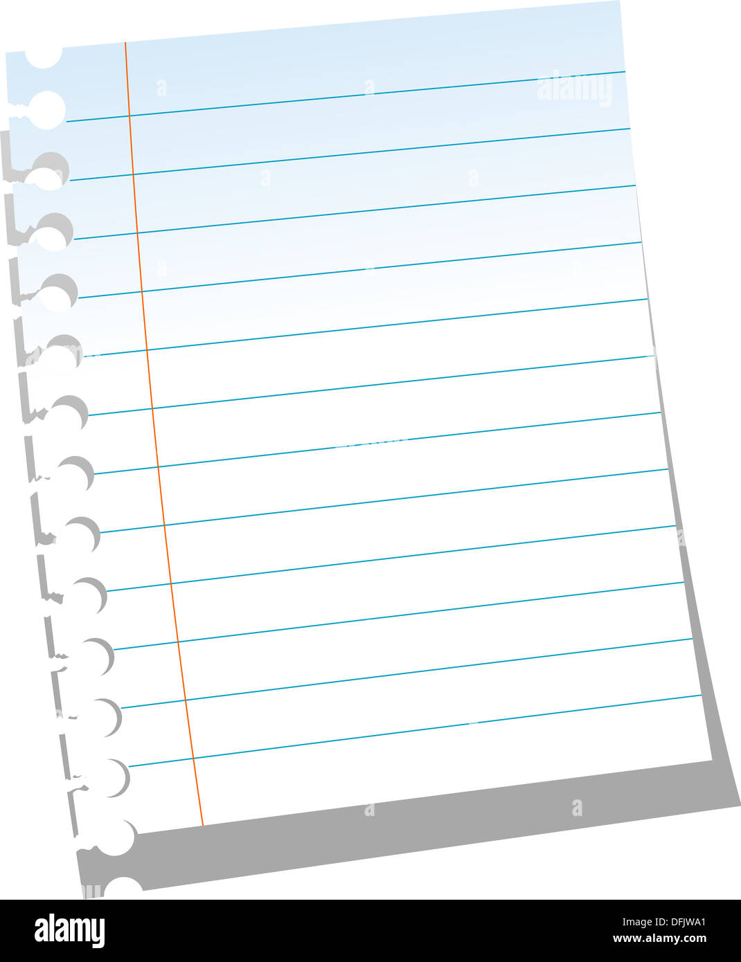 Page of notebook on white background. Vector illustration Stock Photo ...