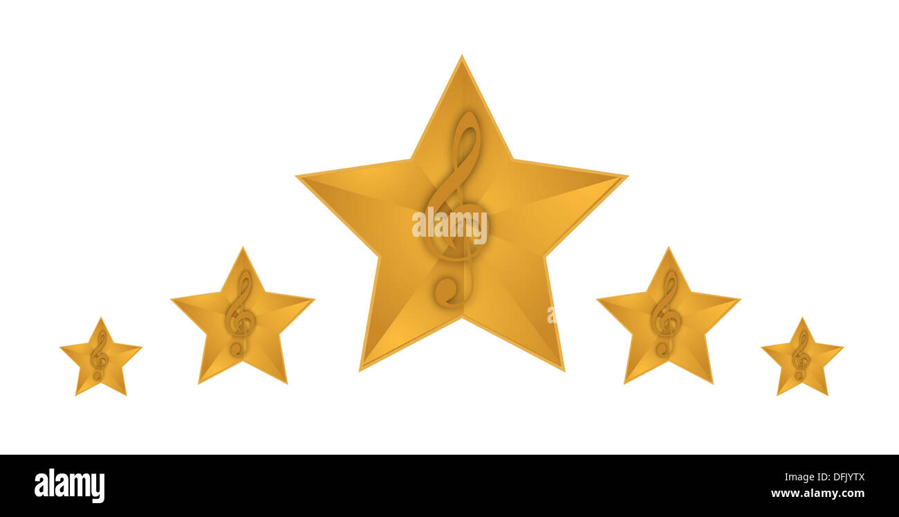gold music stars illustration design on a white background Stock Photo ...