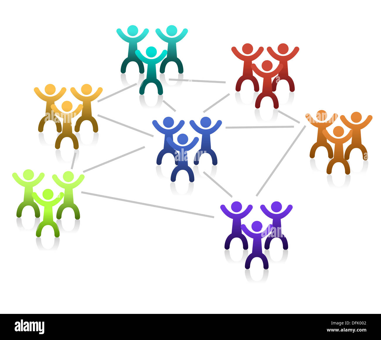 Networking teamwork graph isolated over a white background Stock Photo ...