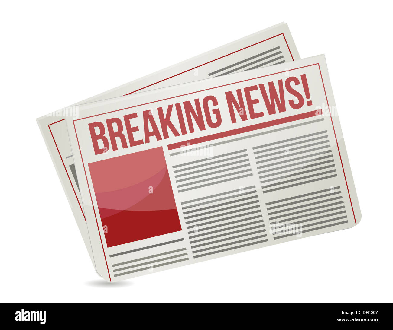 newspaper headline reading breaking news illustration Stock Photo - Alamy