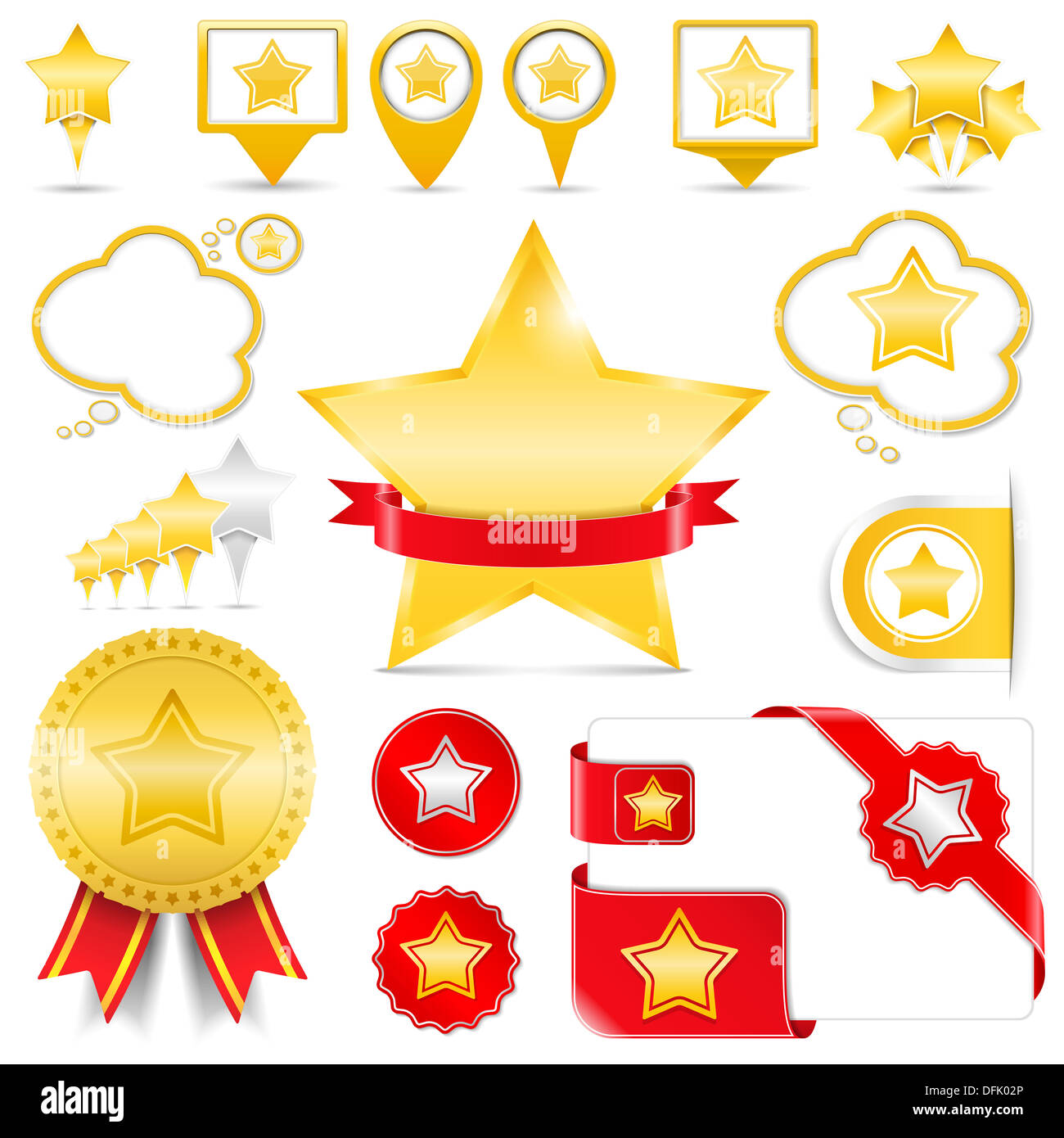 Set of design elements with stars Stock Photo - Alamy