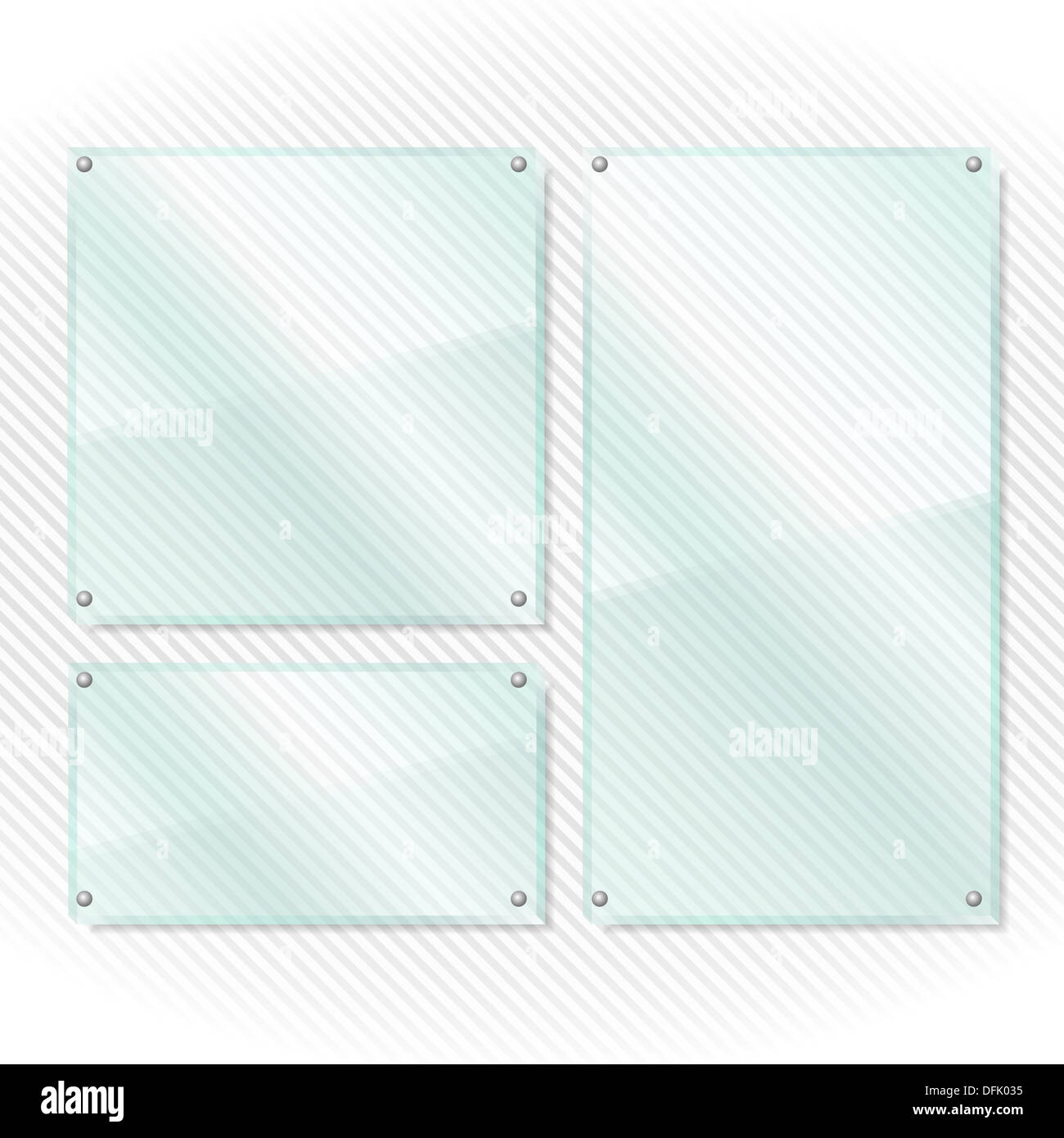 Transparent glass boards on white background Stock Photo - Alamy