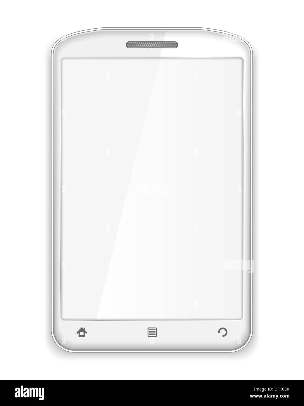 Modern white mobile phone with blank white screen Stock Photo - Alamy