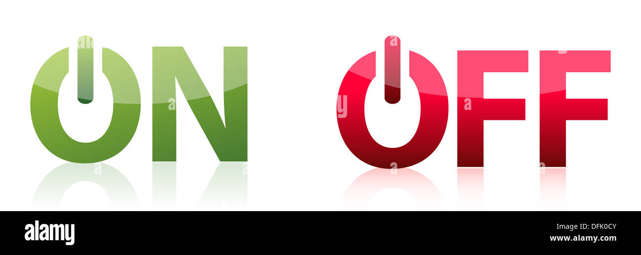 On off buttons illustration design on white Stock Photo - Alamy