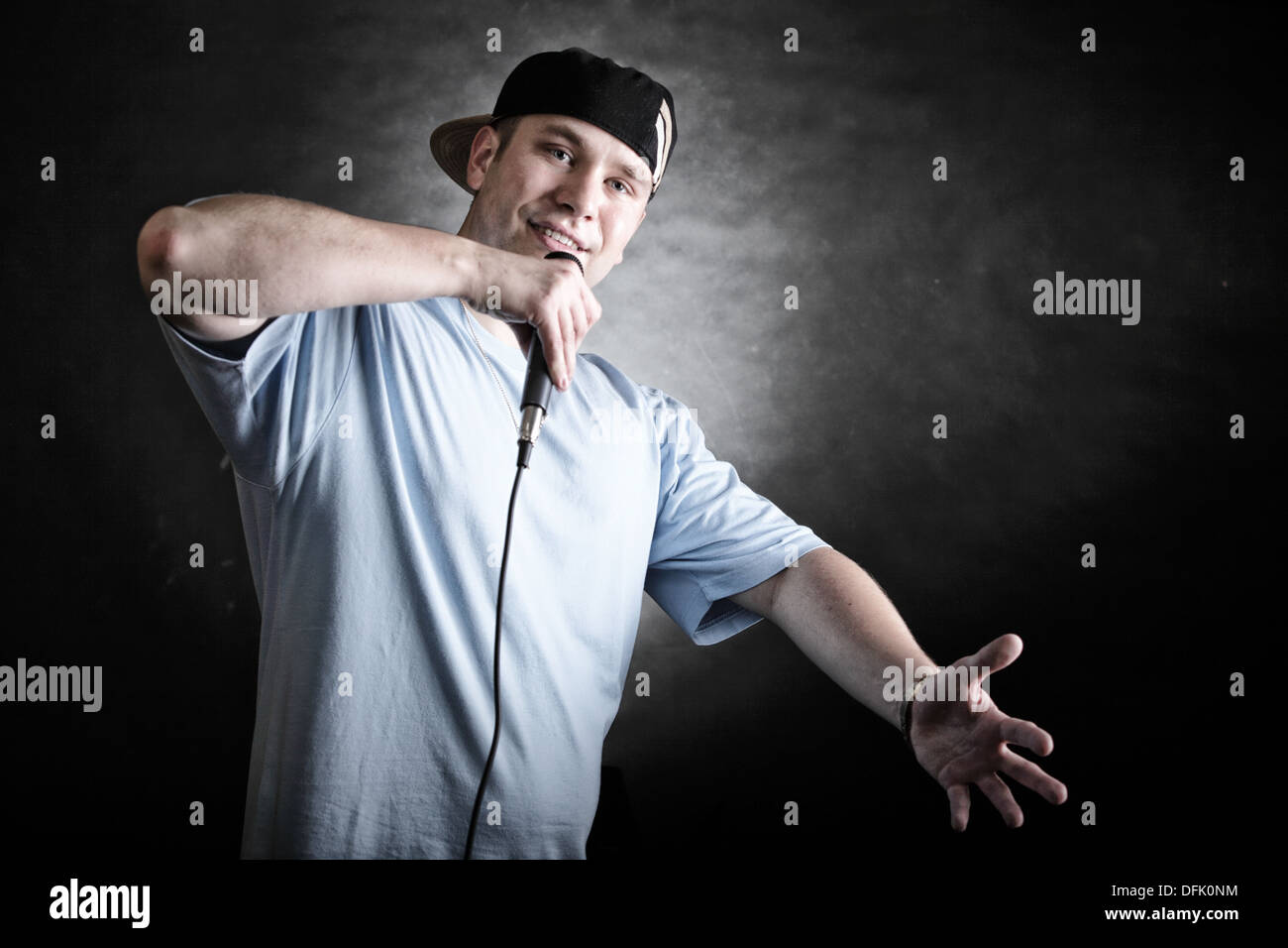 Rapper attitude rap singer hip Hop Dancer performing. Young man with ...