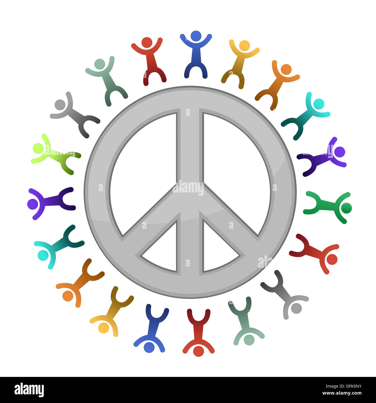 peace sign diversity illustration design Stock Photo - Alamy