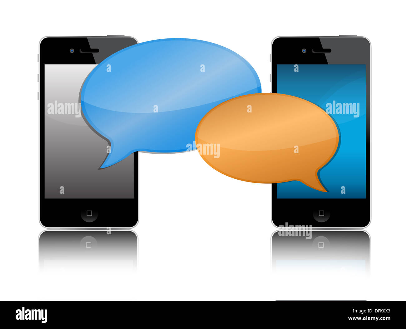 Cell phone communication illustration design Stock Photo - Alamy