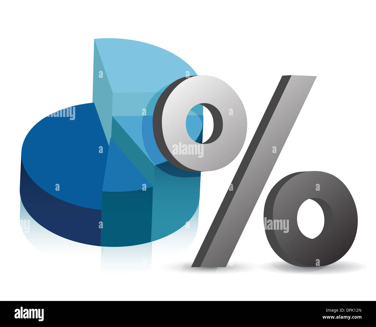 Pie chart and percentage symbol illustration design Stock Photo - Alamy