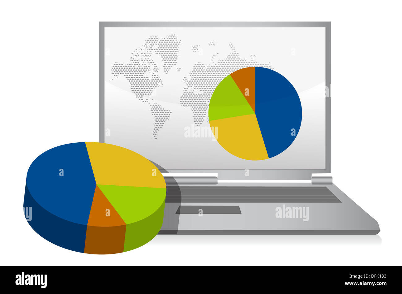 Pie chart digital concept illustration design Stock Photo - Alamy