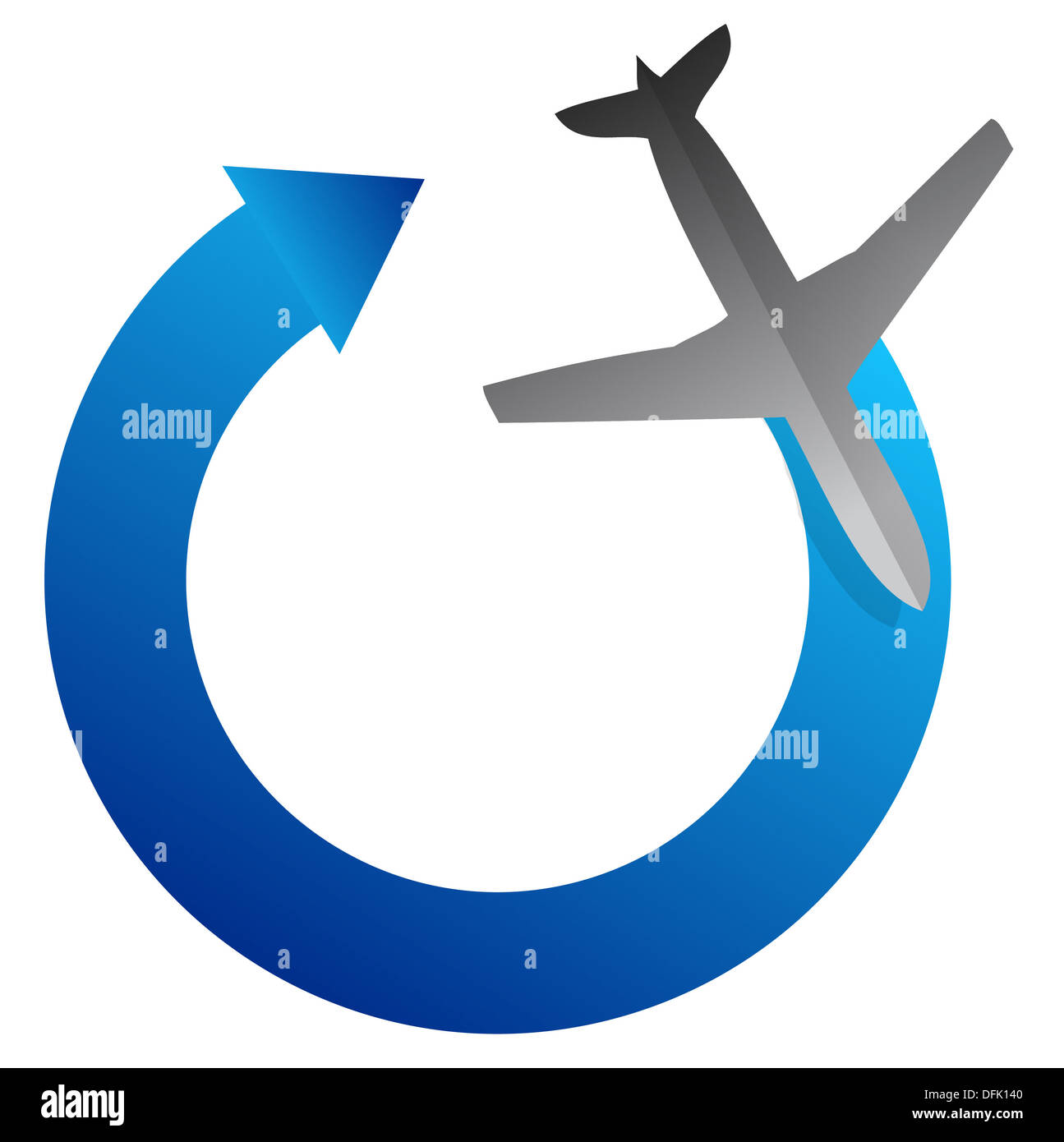 airplane arrow cycle illustration design over white Stock Photo - Alamy