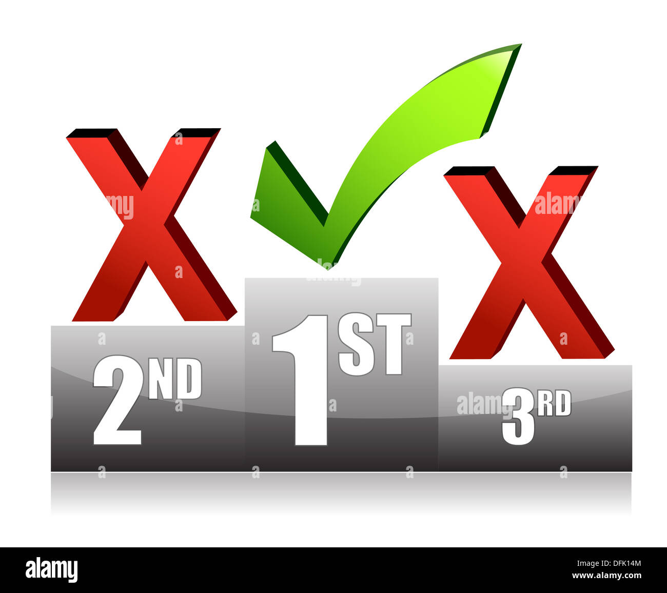 Success concept podium check mark illustration design Stock Photo - Alamy