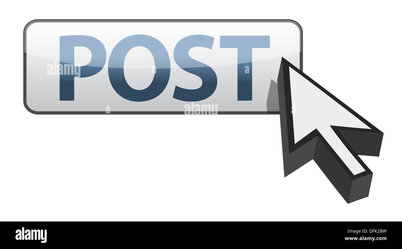 post button and arrow cursor illustration design Stock Photo - Alamy