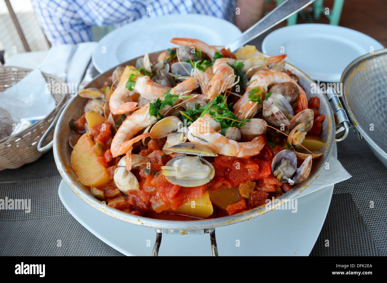 Seafood in Portuguese restaurant Stock Photo - Alamy