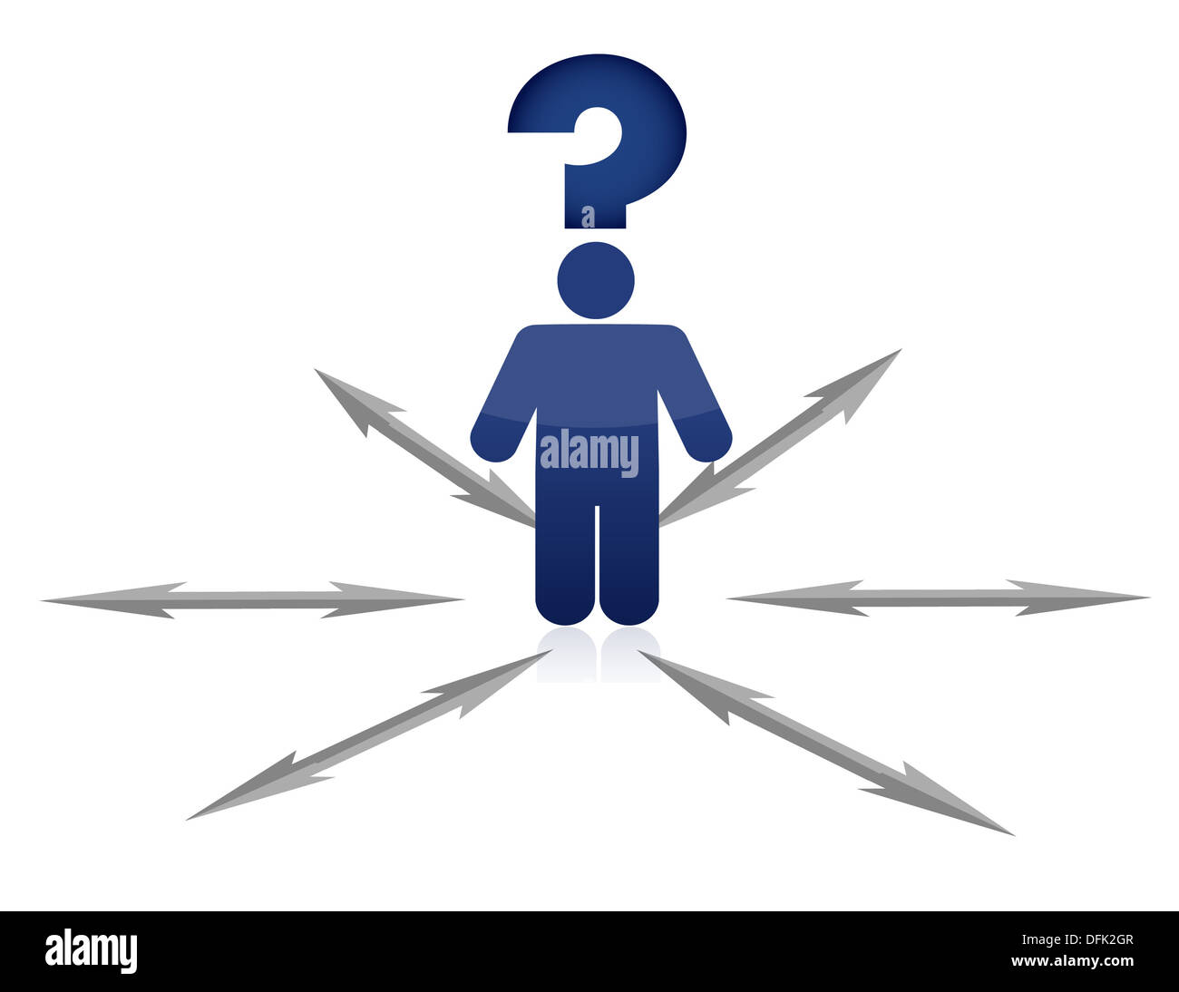 Character decision making illustration concept over white Stock Photo ...
