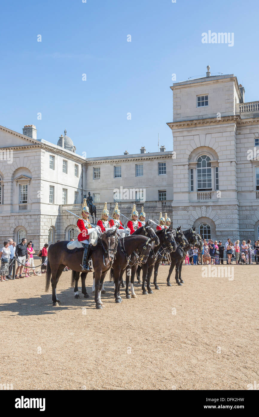 Mounted Royal Life Guards (Household Cavalry) performing ceremonial ...