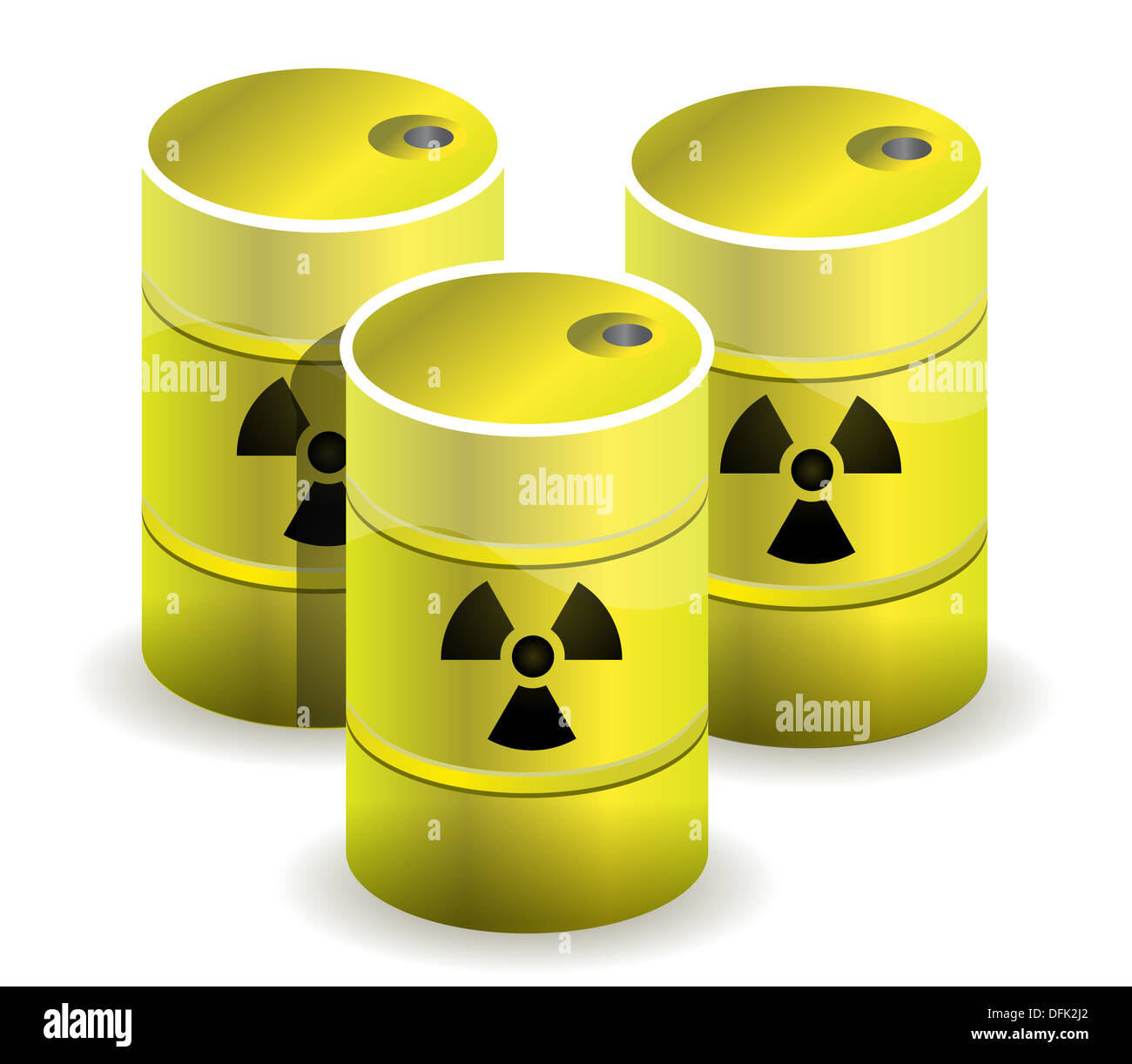 radioactive symbol imprinted onto a nuclear waste barrels Stock Photo ...