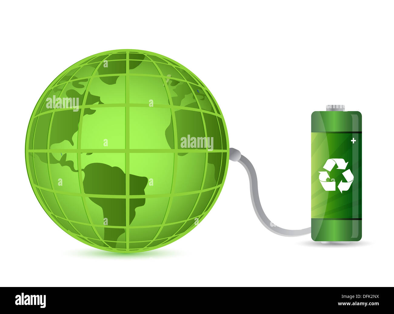 green battery with earth globe isolated on white background Stock Photo ...