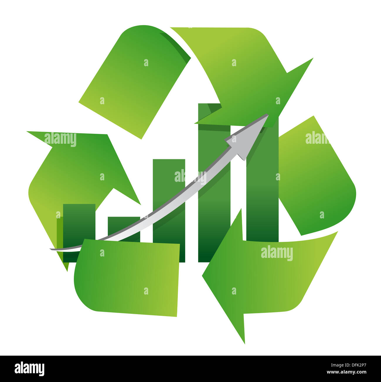 recycling symbol with a bar chart in center illustration design Stock ...