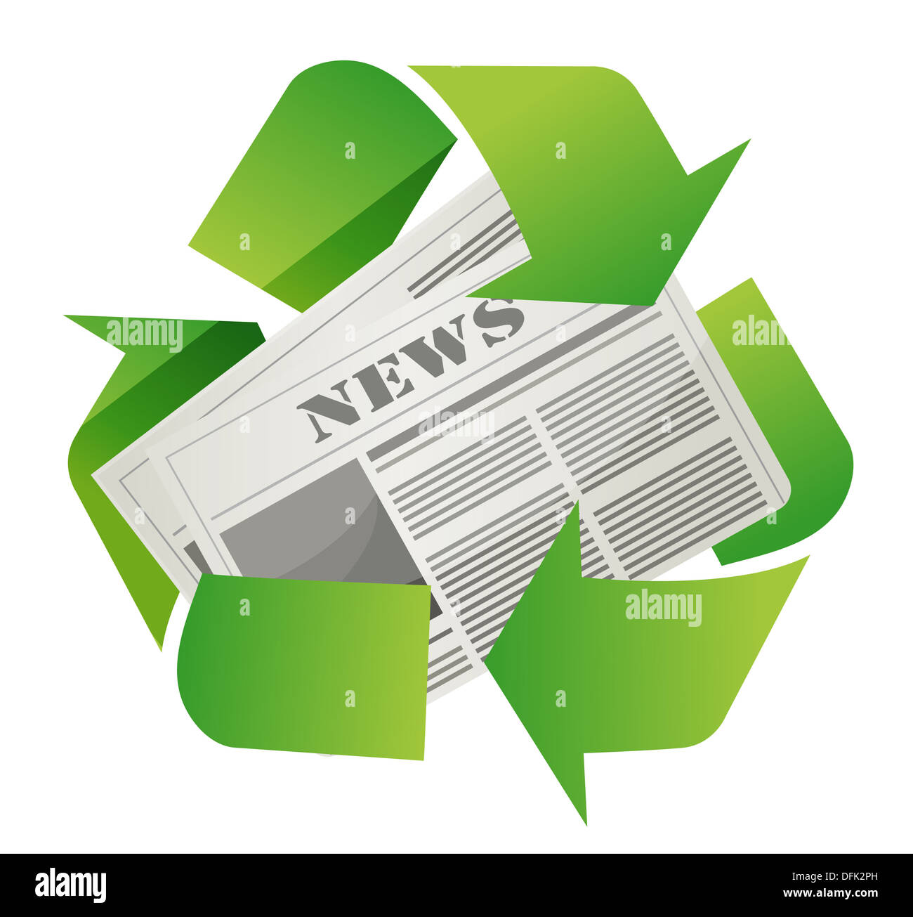 recycle newspaper design over a white background Stock Photo - Alamy