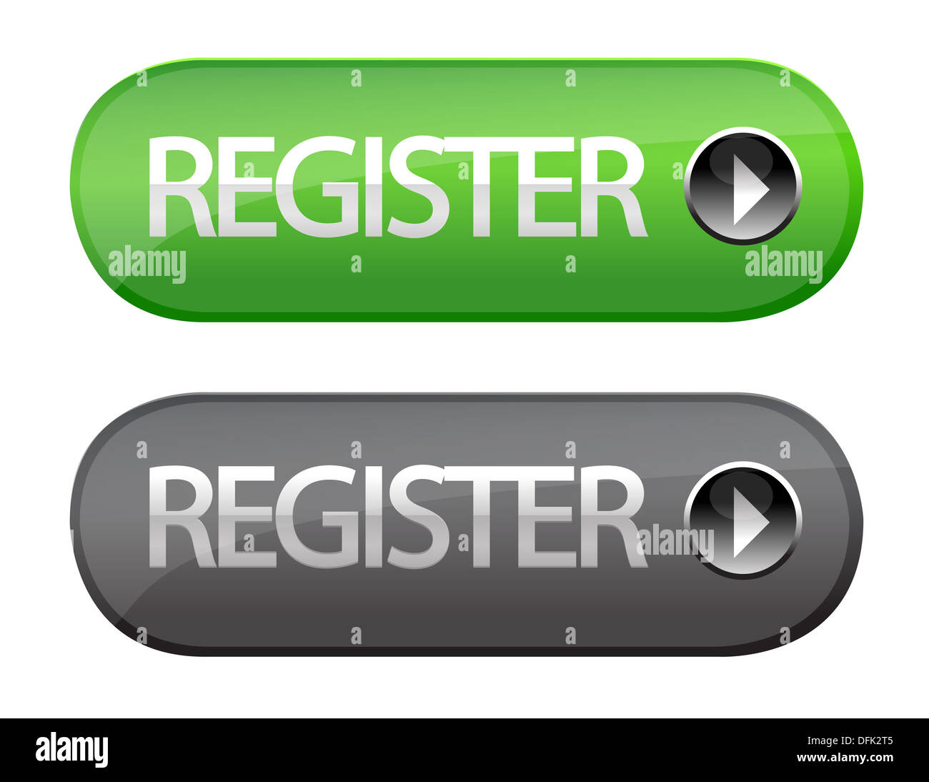 Register button isolated over a withe background Stock Photo - Alamy