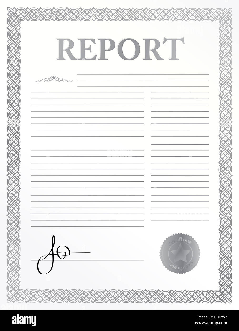 signed report paper illustration design Stock Photo - Alamy