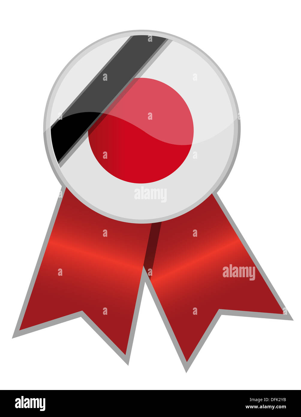 Japan ribbon with black memorial stripe illustration Stock Photo - Alamy