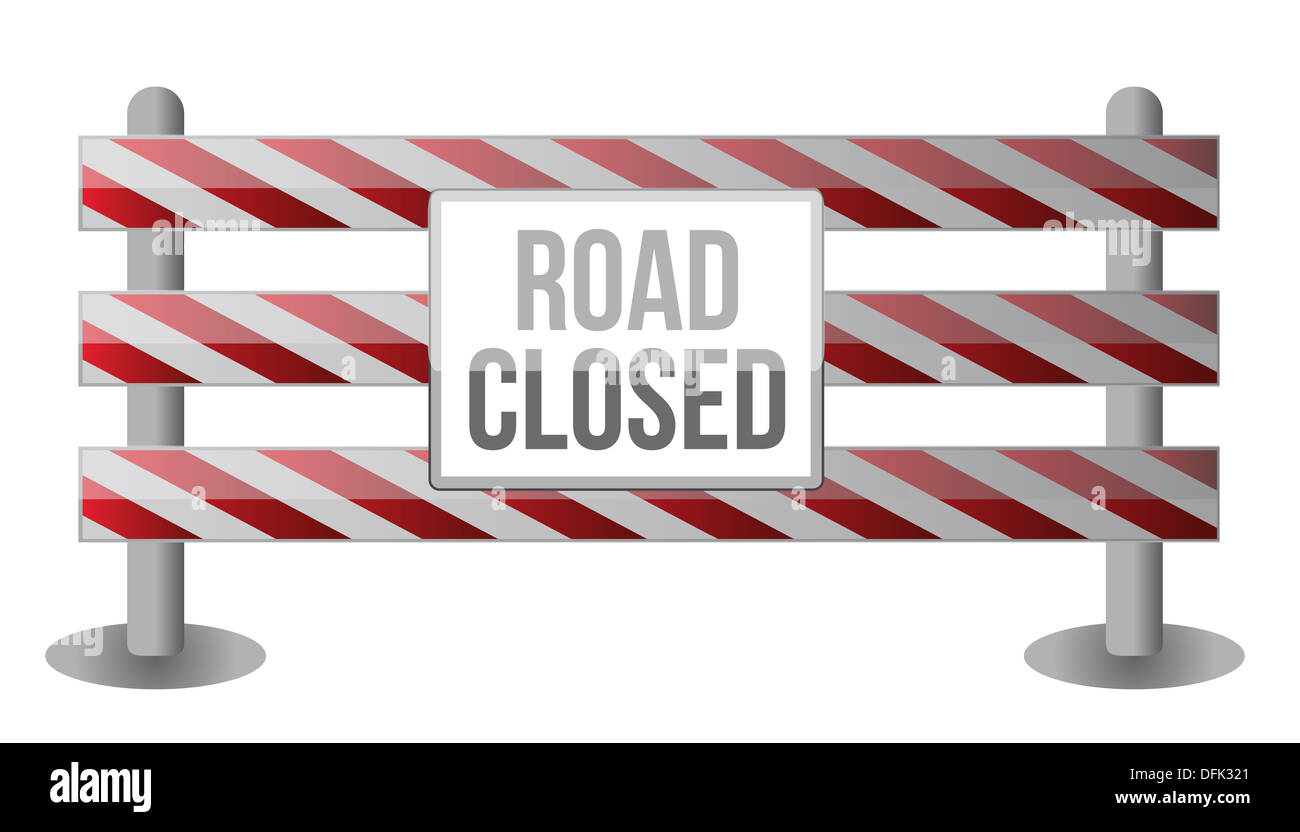 Single Road Closed Barrier illustration design over white background ...