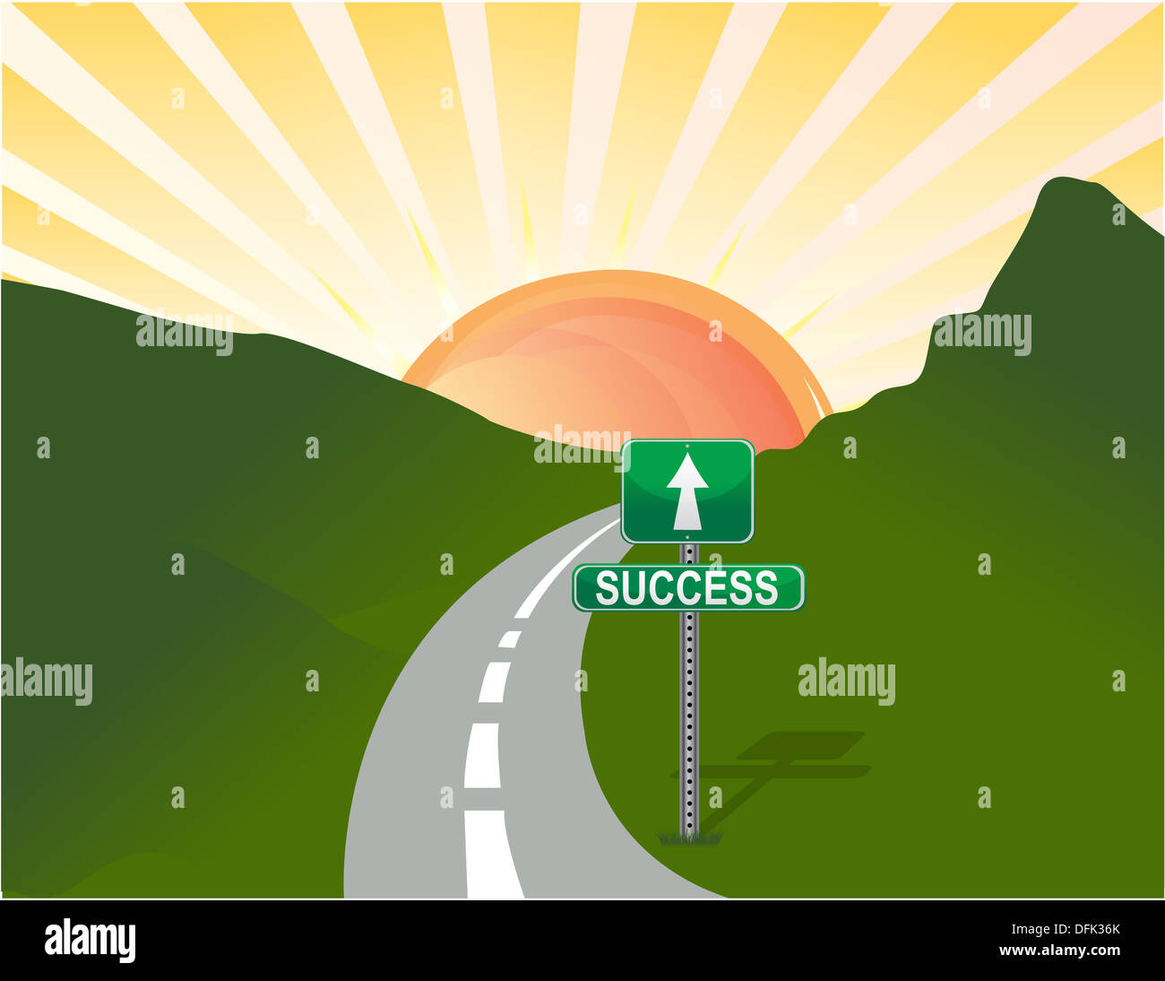 Illustration of road to success. Vector Stock Photo - Alamy