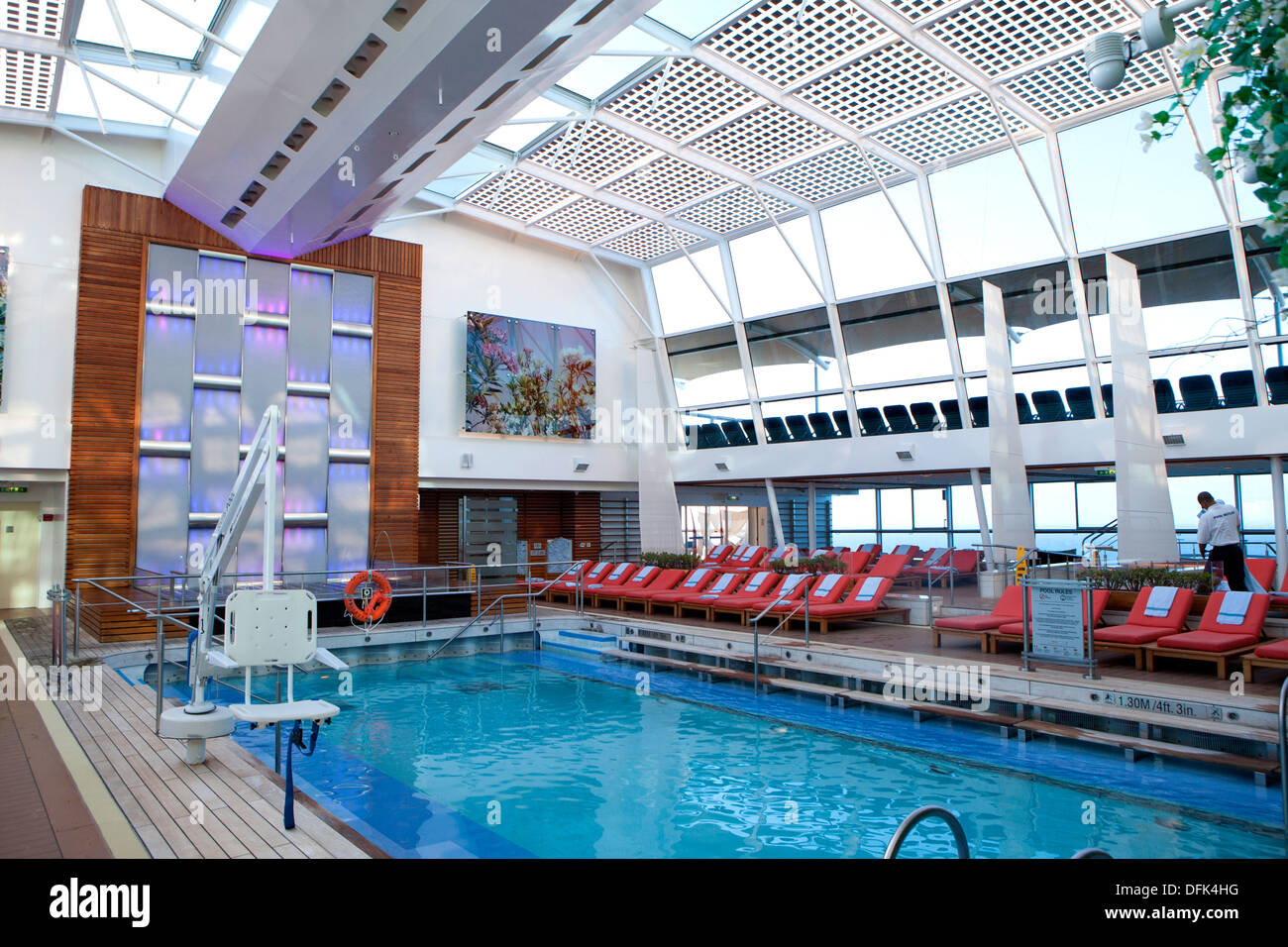 In door swimming pool On board detail of the Celebrity Eclipse a ...