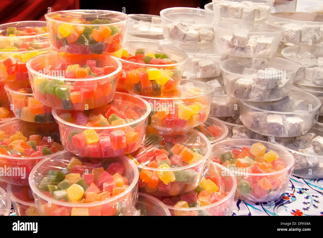 Colorful Traditional Turkish Delights Different kinds of Turkish ...