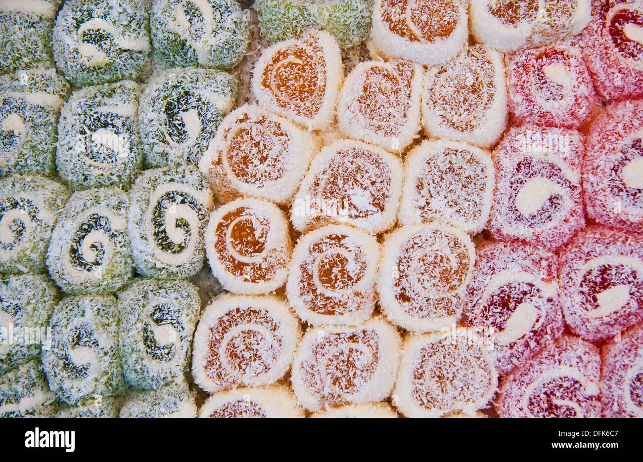 Colorful Traditional Turkish Delight Background Stock Photo - Alamy
