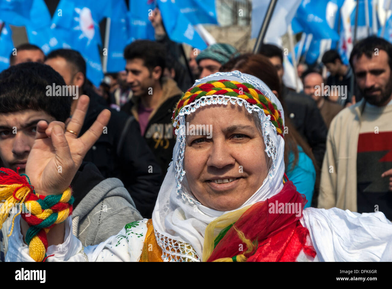 Kurdish people gathered to celebrate newroz in Istanbul, Turkey, 21 ...