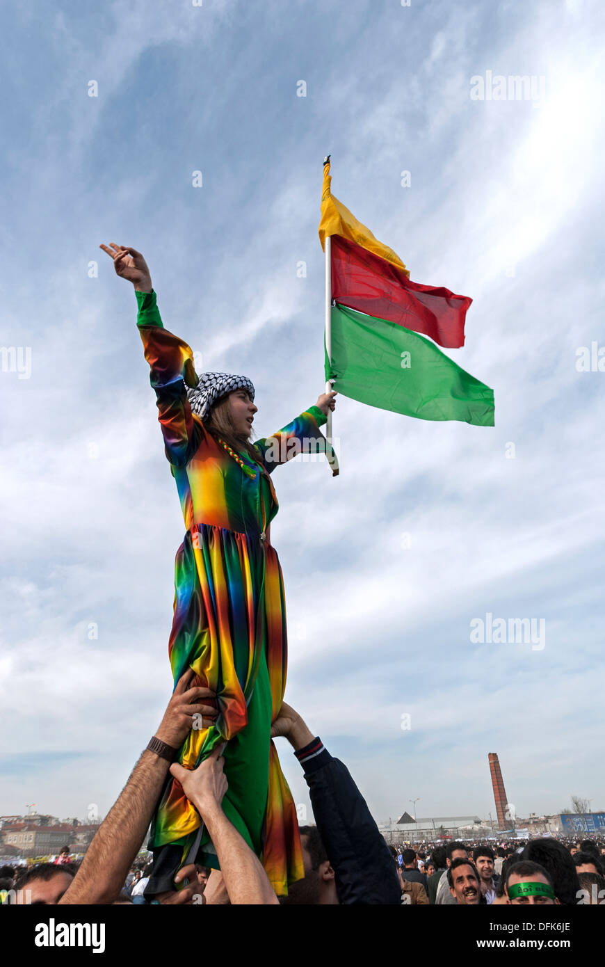 Kurdish people gathered to celebrate newroz in Istanbul, Turkey, 21 ...