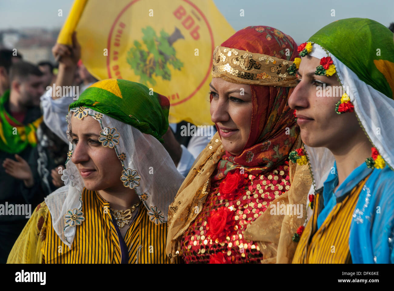 Kurdish people gathered to celebrate newroz in Istanbul, Turkey, 21 ...