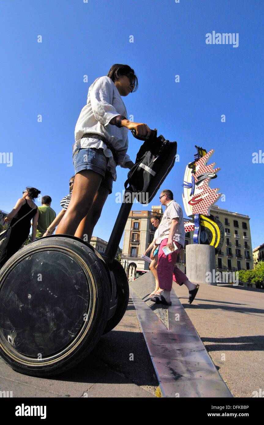 Tourist on Segway (Two-wheeled electric vehicle, invented by Dean Kamen ...
