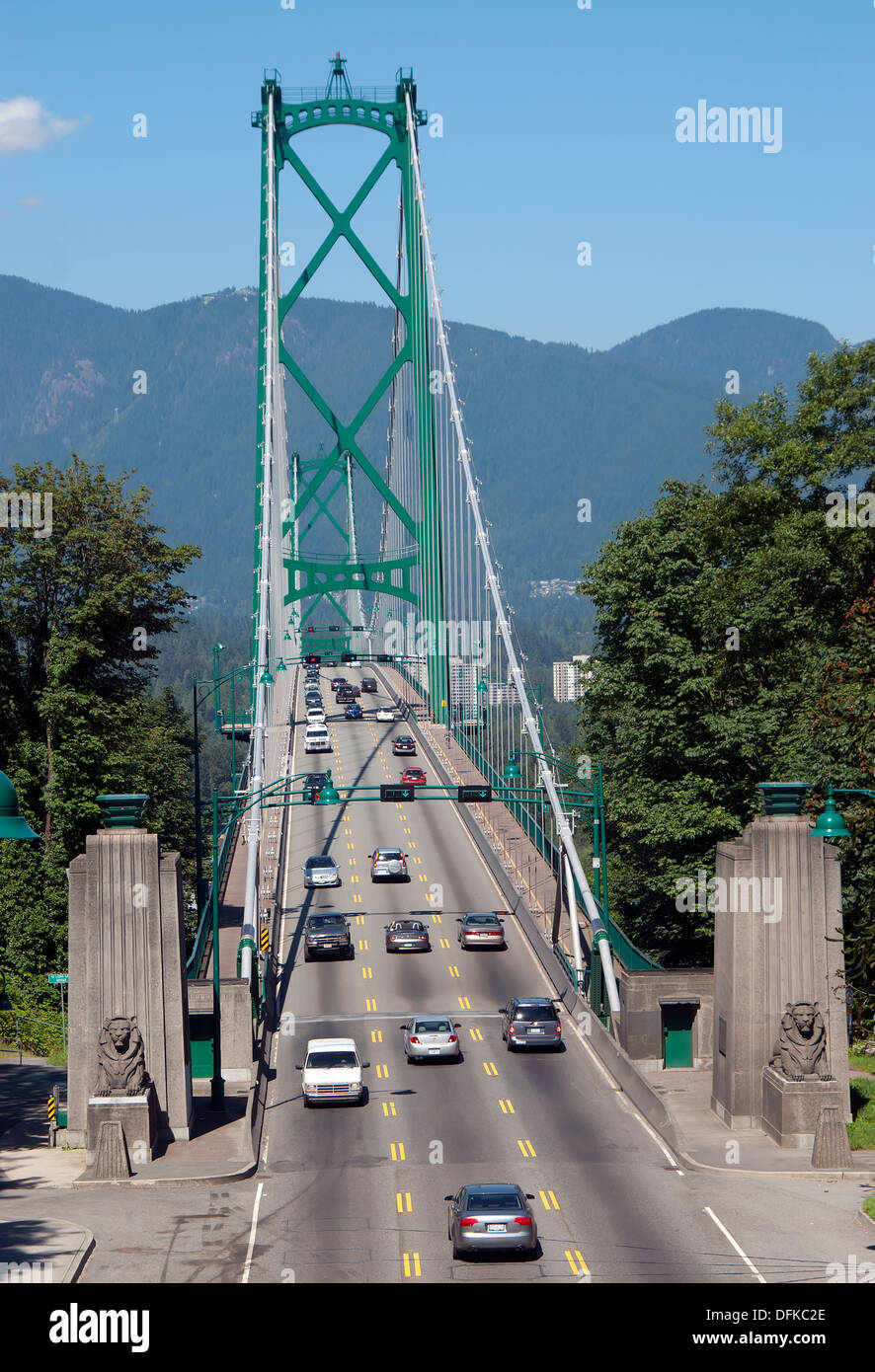 Lions Gate Bridge in Vancouver, British Columbia, Canada Stock Photo ...