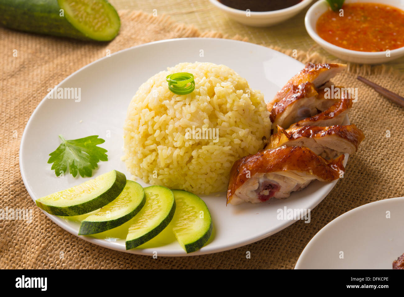 roasted Chicken Rice on the background, asia food Stock Photo - Alamy