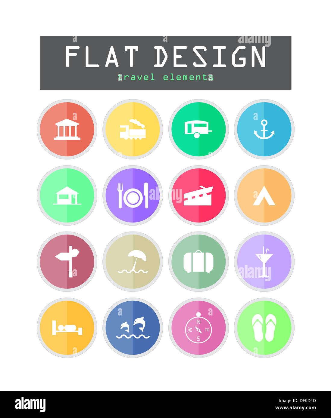 various travel icons with special design Stock Photo - Alamy
