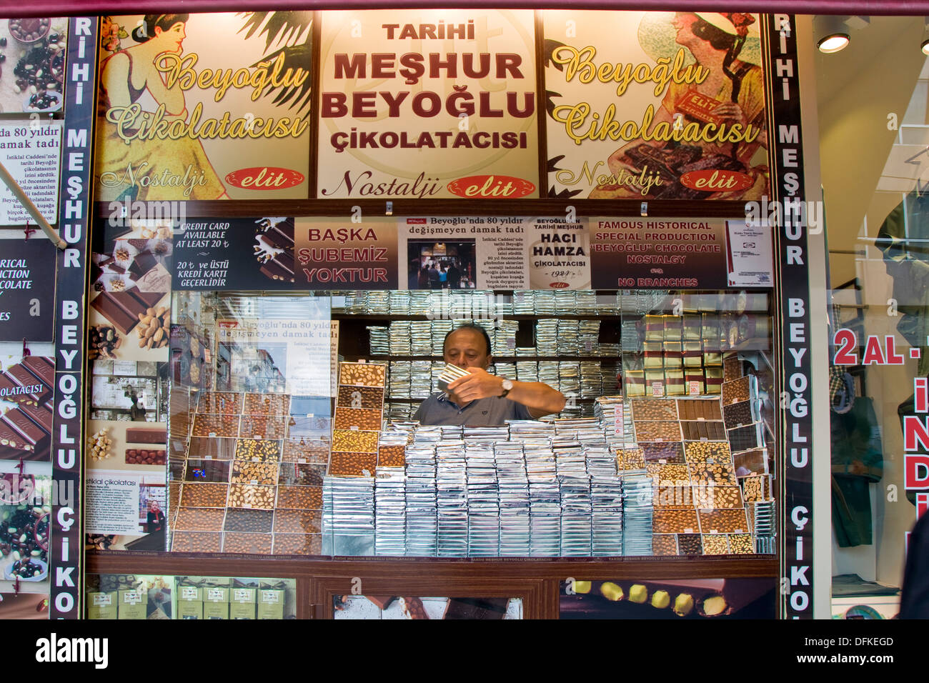 Turkey, Istanbul, İstiklal Caddesi, Chocolate shop Stock Photo - Alamy