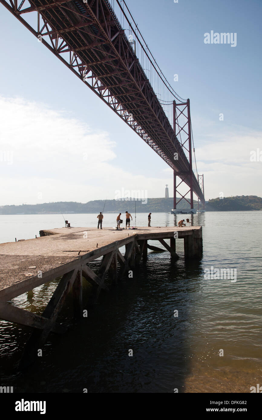 25 de Abril Bridge, Lisbon, Portugal. Architect: Steinman, Boynton ...