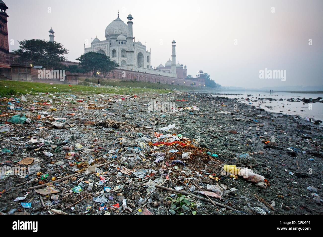 Taj Mahal with pollution, seen from the East along the Yamuna River ... Taj Mahal with pollution, seen from the East along the Yamuna River ...