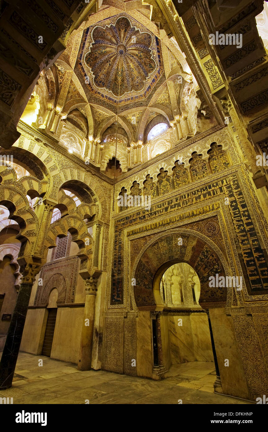 Dome of the ´mihrab´ of Great Mosque, Córdoba. Andalusia, Spain Stock ...
