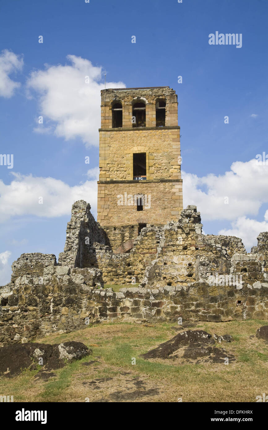 Remains of the cathedral tower panama hi-res stock photography and ...